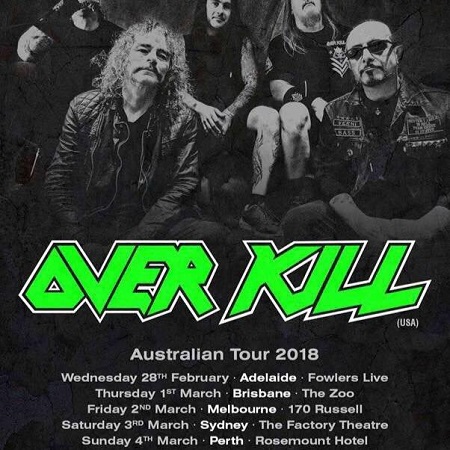 Overkill Tour 2018 Australia – Dates/Schedule – Adelaide, Brisbane ...