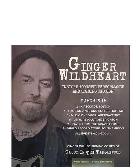 Ginger Wildheart In-Store Schedule – UK,Bolton, Halifax, Abergavenny ...