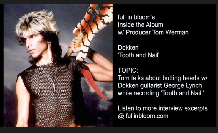 Dokken ‘Tooth and Nail’ Inside the Album w/ Producer Tom Werman ...